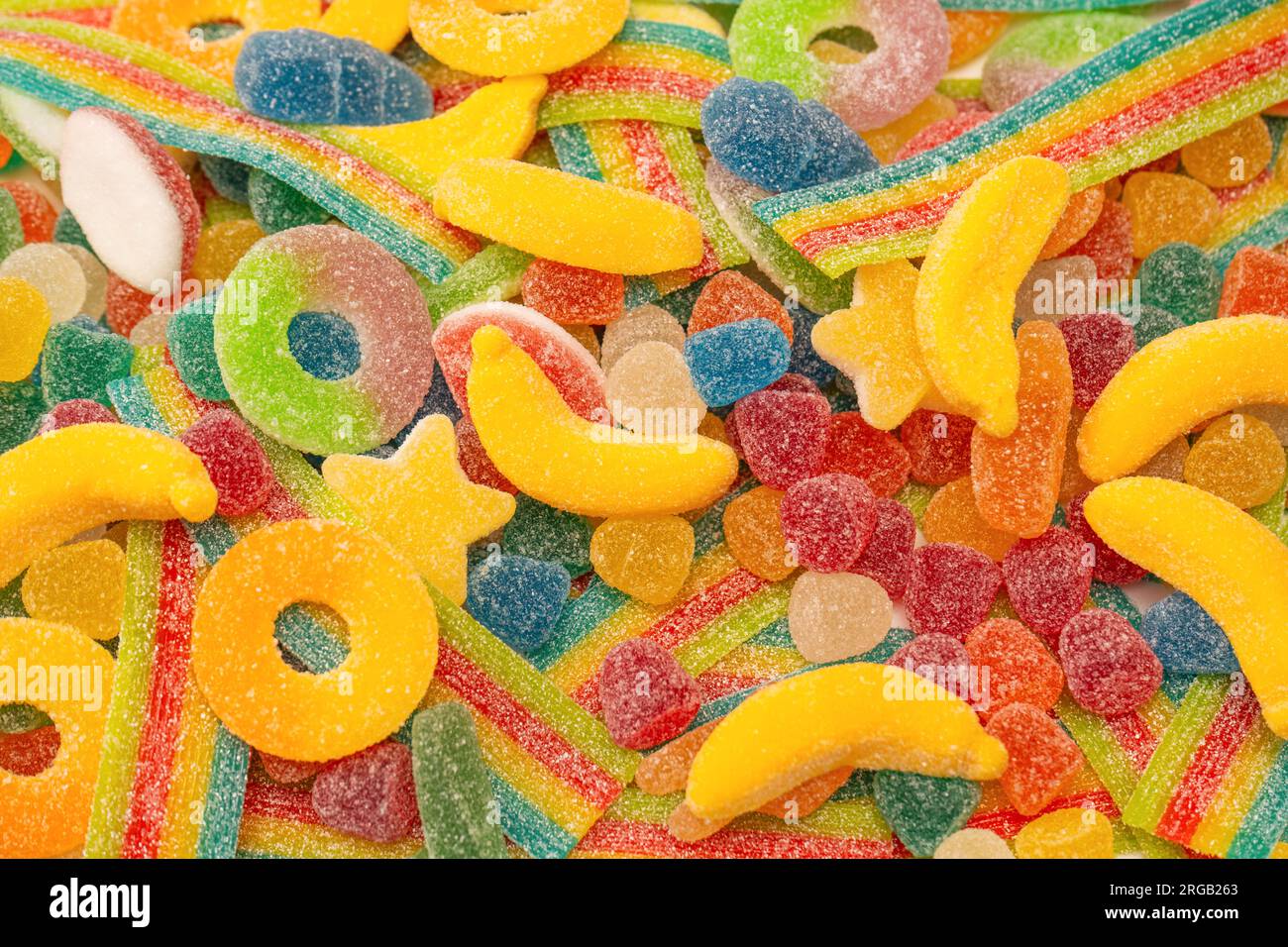 Assorted gummy candies. Top view. Jelly sweets Stock Photo - Alamy