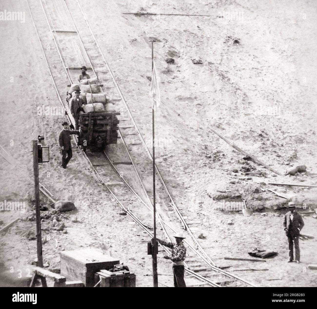 Cable rail cart, mining, South America c.1890 Stock Photo - Alamy