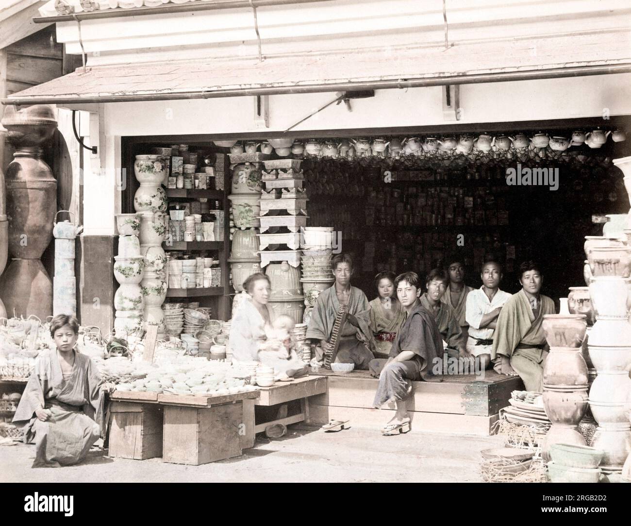 c. 1880s Japan - porcelain shop Stock Photo - Alamy