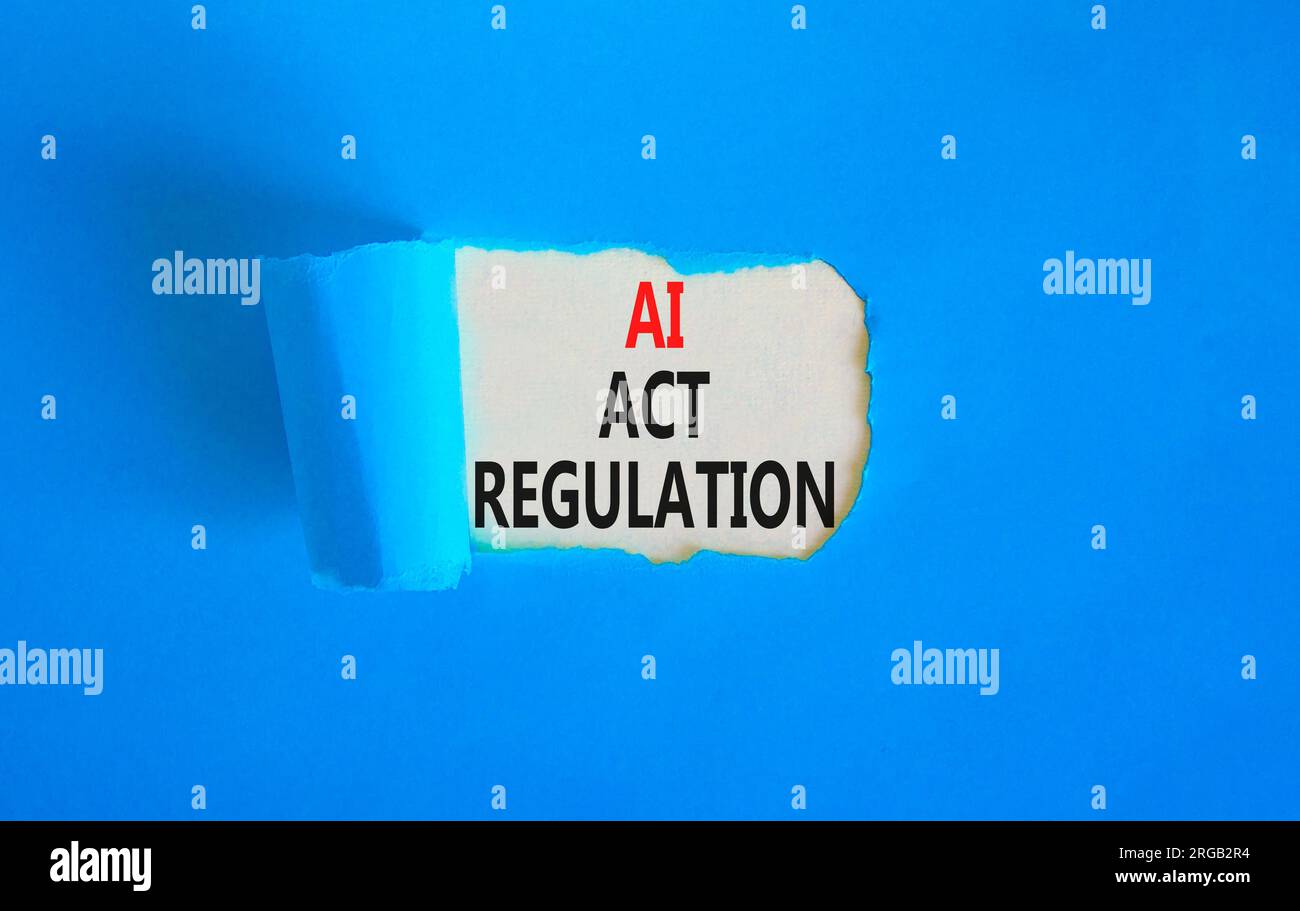 AI act regulation symbol. Concept words AI artificial intelligence act ...