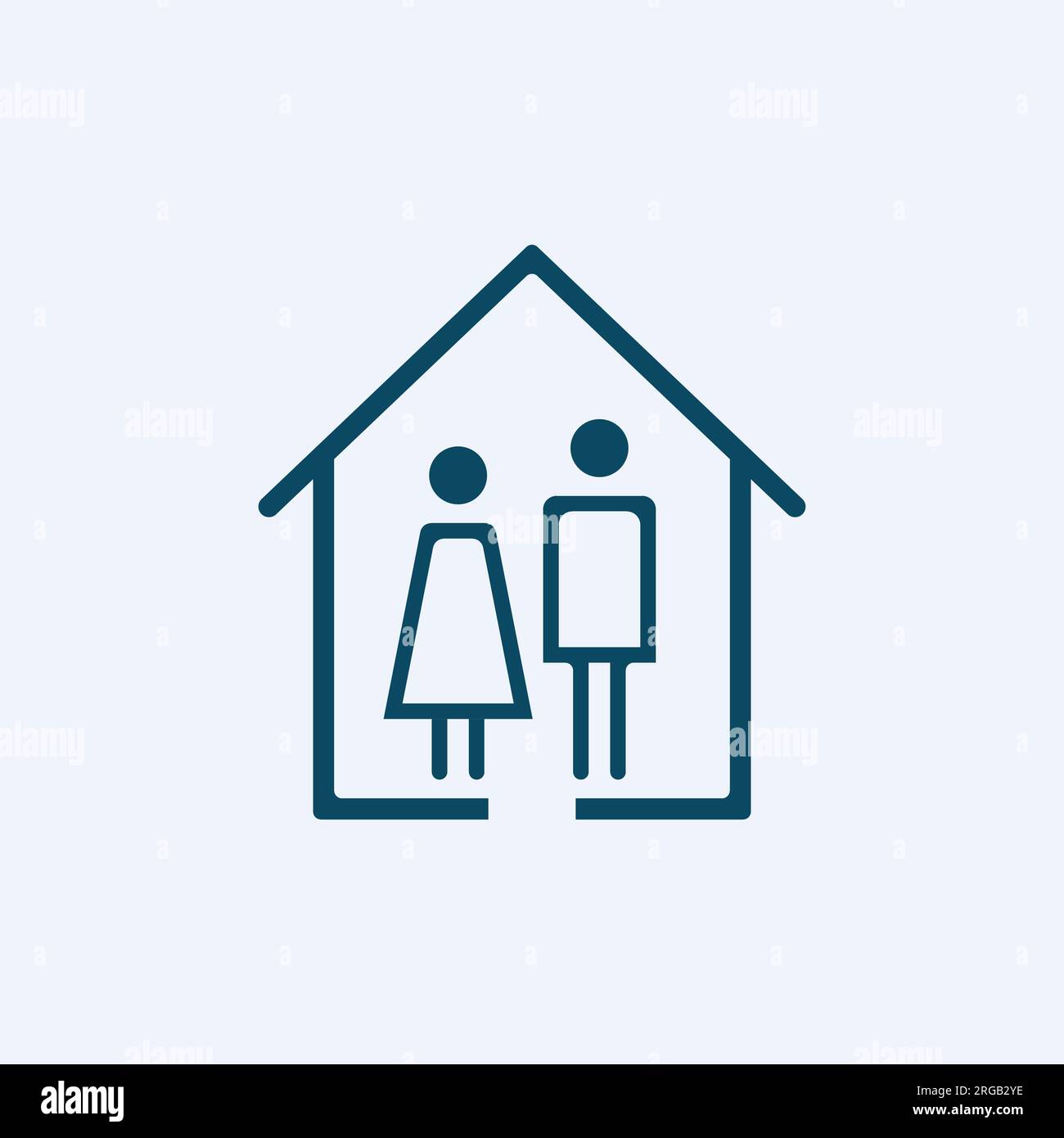 House with couple logo, representing unity and home Stock Vector Image ...