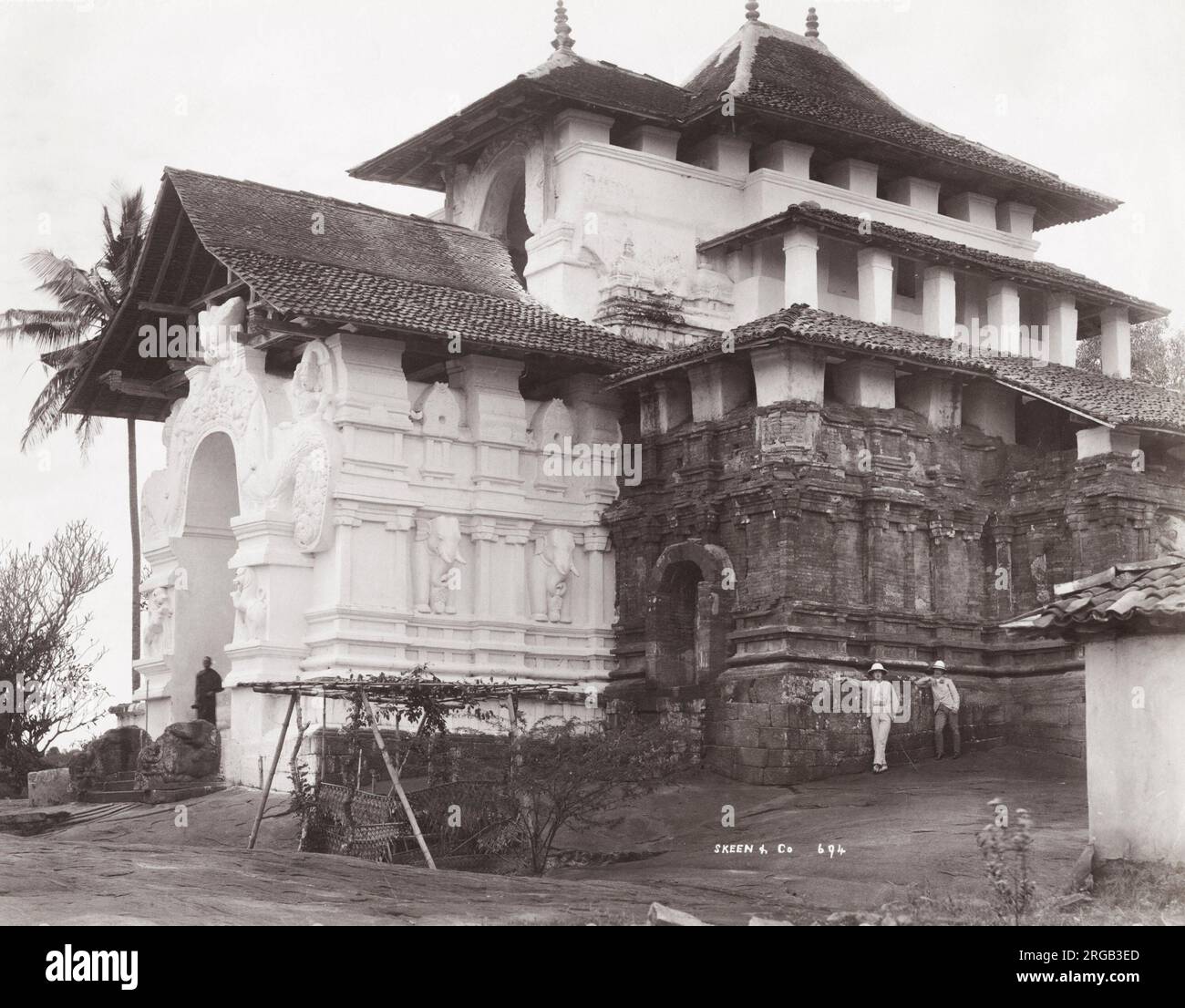Late 19th century photograph: Temple, likely Kandy, Ceylon, Sri Lanka, Skeen studio Stock Photo ...