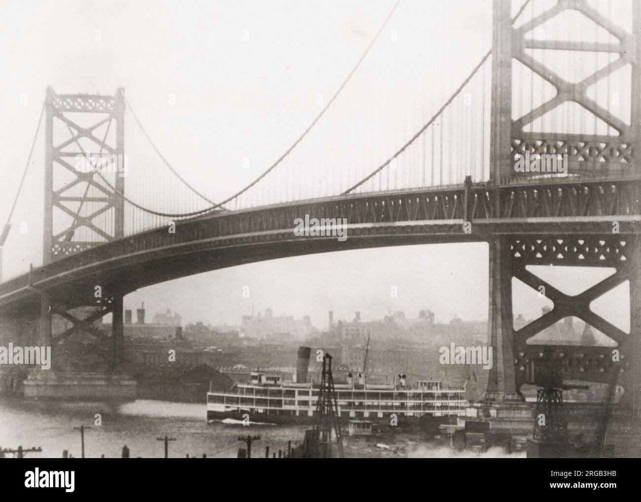 Vintage early 20th century press photograph: Delaware River Bridge ...