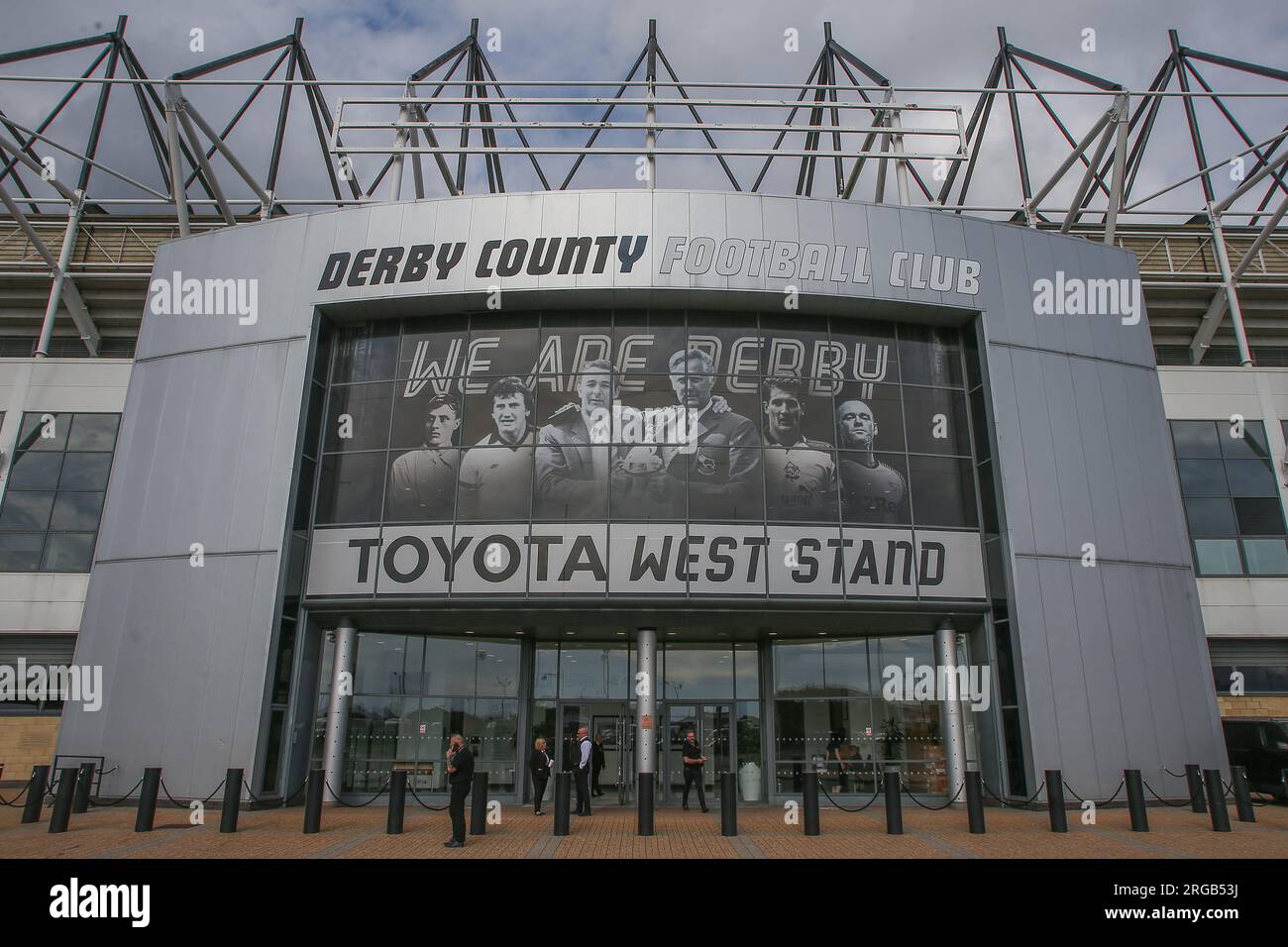 A general view outside of Pride Park Stadium, home of Derby County ...