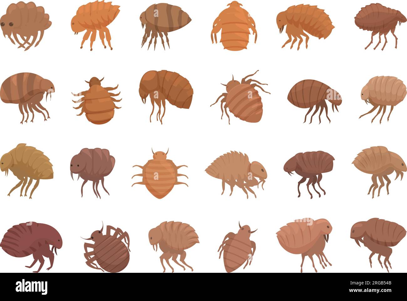 Flea icons set cartoon vector. Dog nature. Animal pet Stock Vector ...