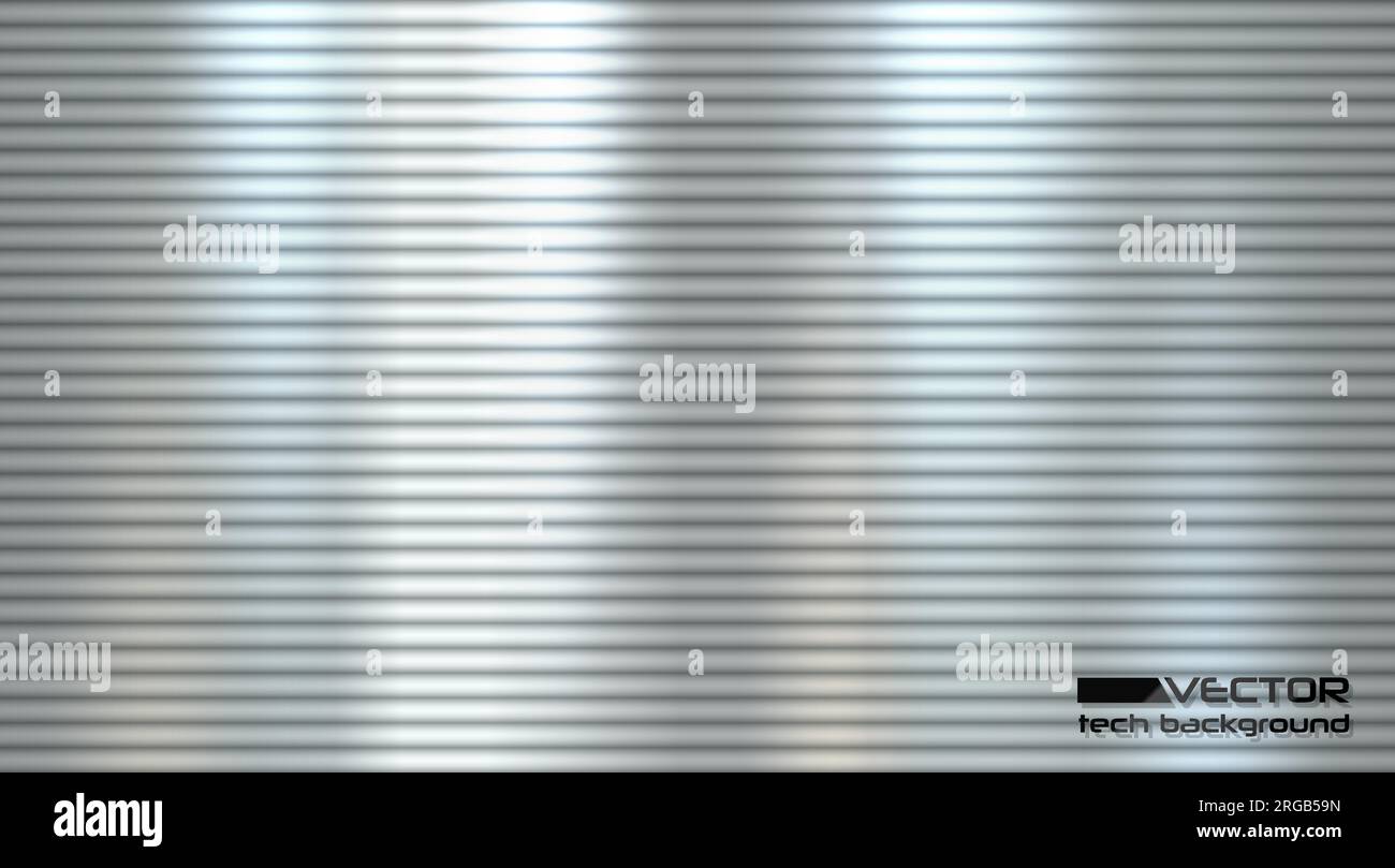 Silver shiny metal horizontal straight line background. Stainless steel ...
