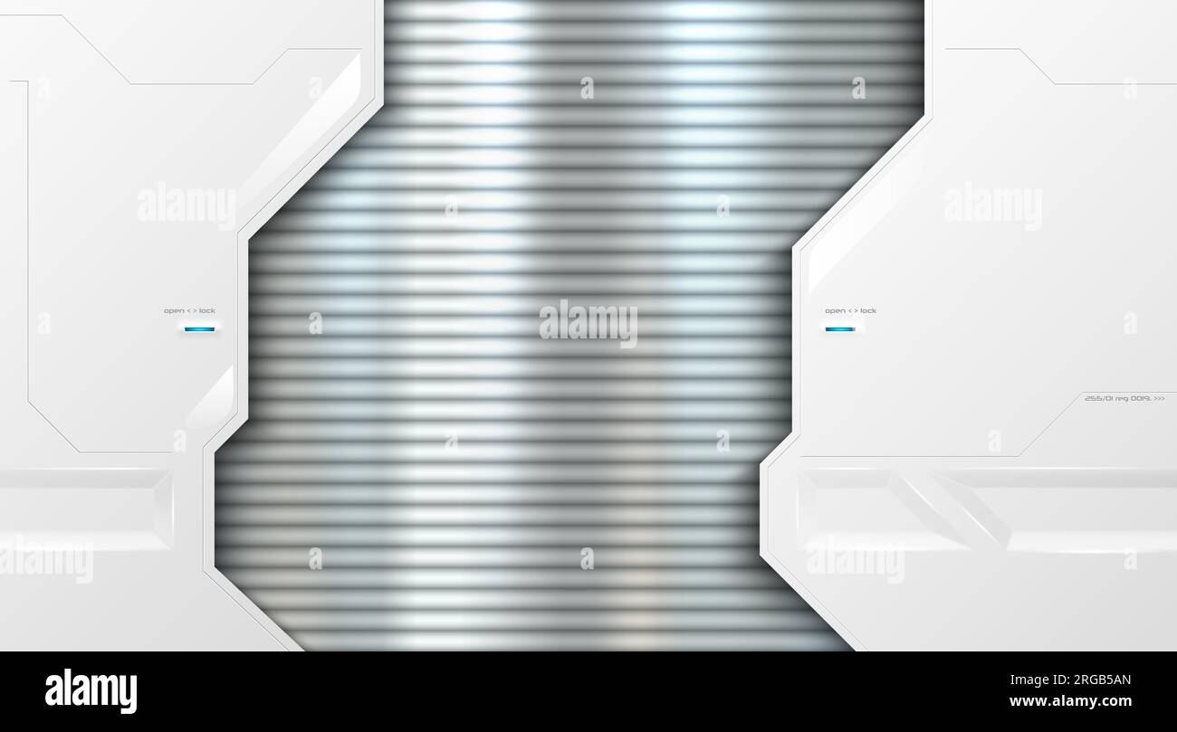 Abstract futuristic white and siver metal background with modern shape ...