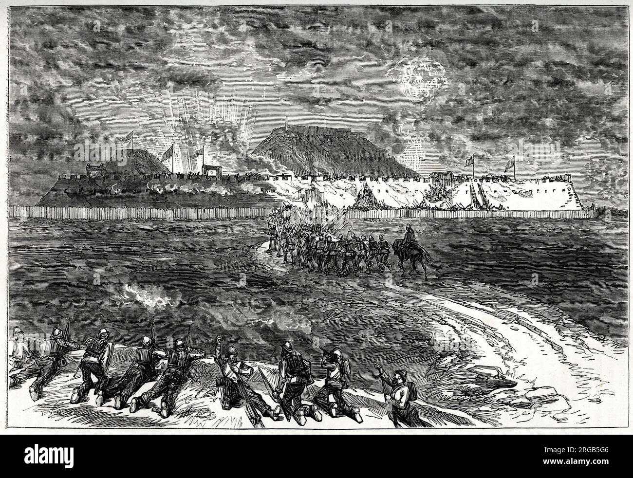 Storming the Taku Forts, August 1860, Second Opium War, China Stock ...