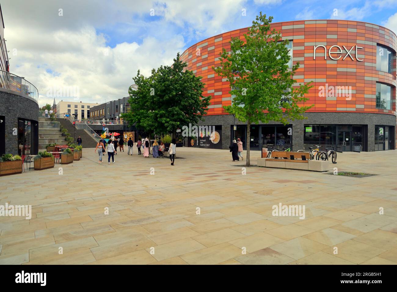 Friars Walk Shopping Centre, pedestrianised shopping area, Newport city ...