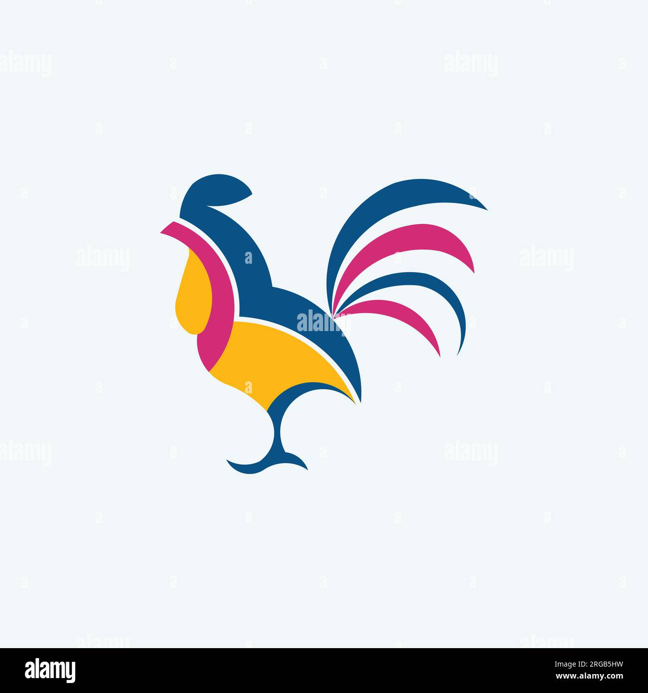 Minimalist colorful rooster logo, capturing nature and liveliness Stock ...