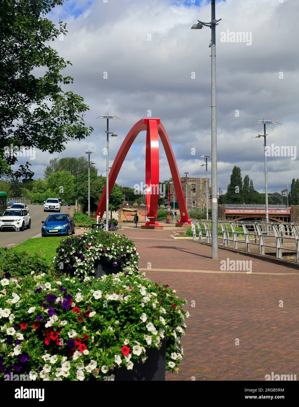 The Steel Wave sculpture, Town Reach, Newport, South Wales scenes ...