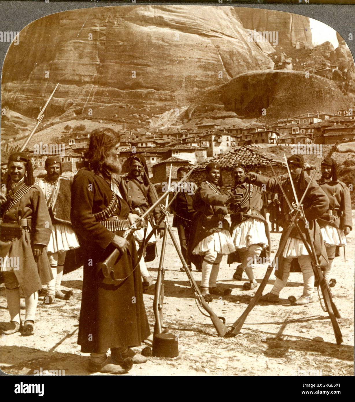 Greek Priest and Army preparing for war Stock Photo - Alamy