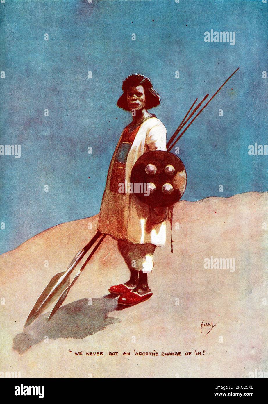 Hadendoa Warrior, Sudan - Fuzzy-Wuzzy by John Hassall - Union Jack Club ...