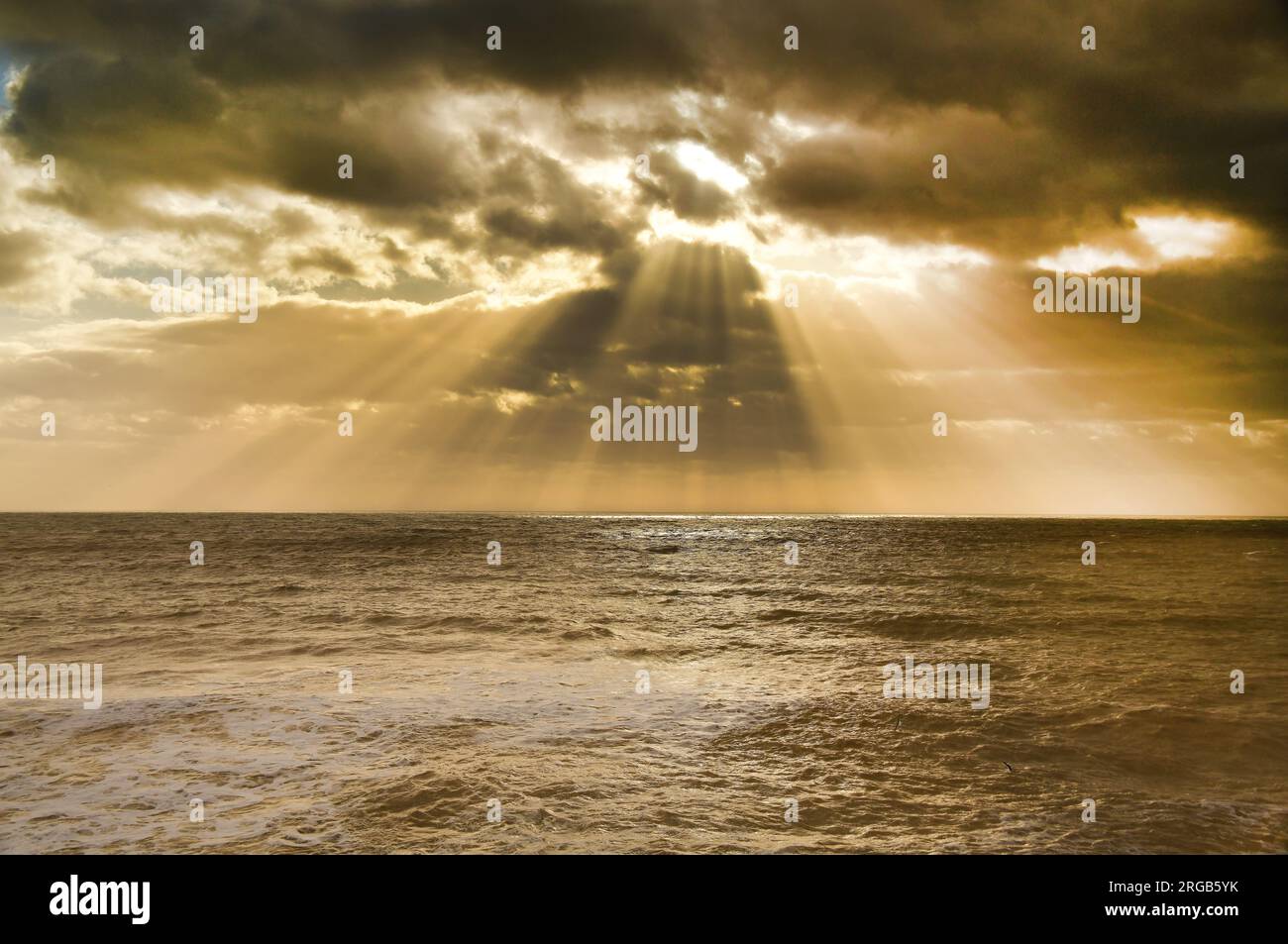 Sun, Clouds and Sea at Birling Gap, Sussex, England Stock Photo - Alamy