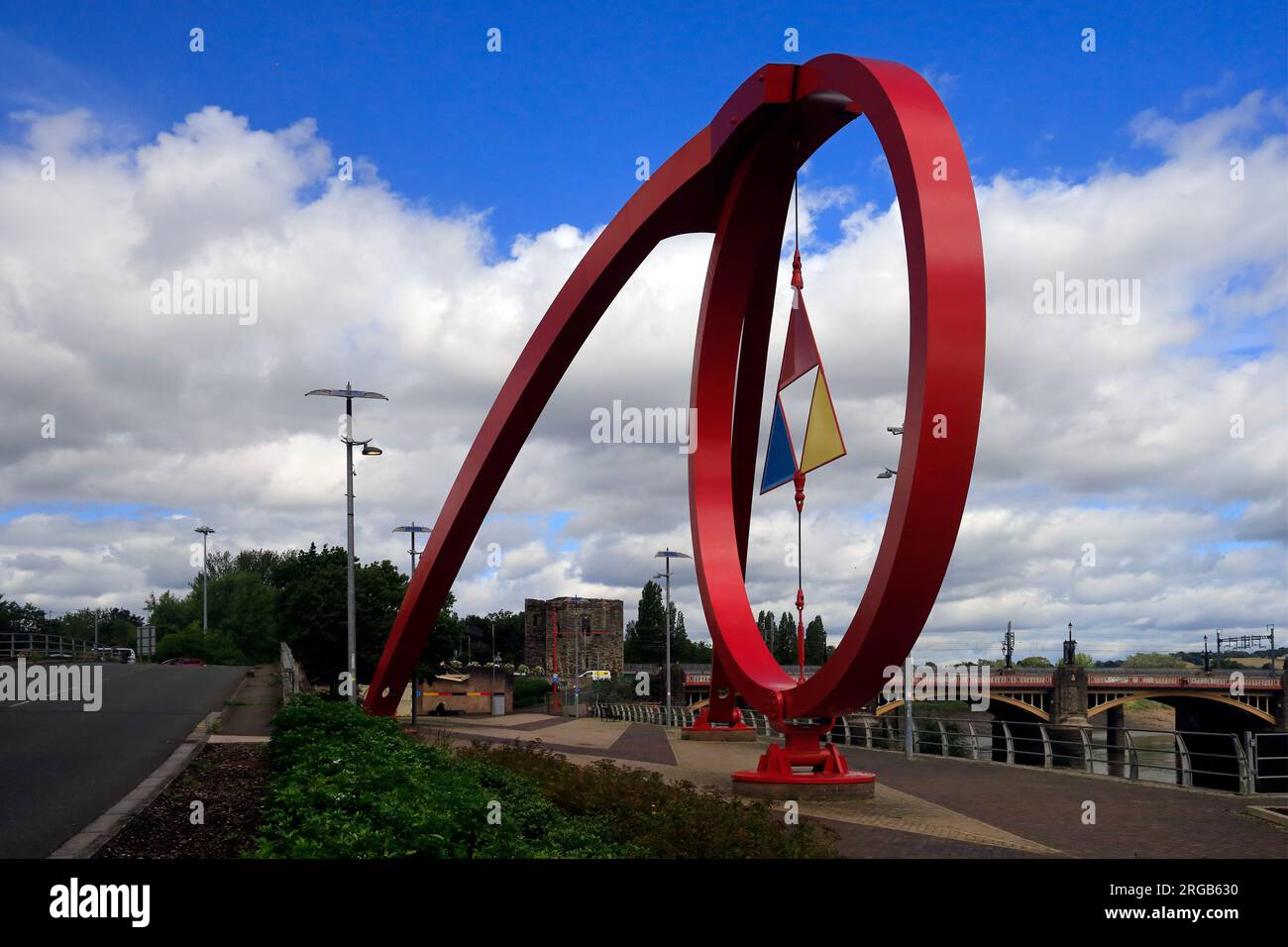 The Steel Wave sculpture, Town Reach, Newport, South Wales scenes ...