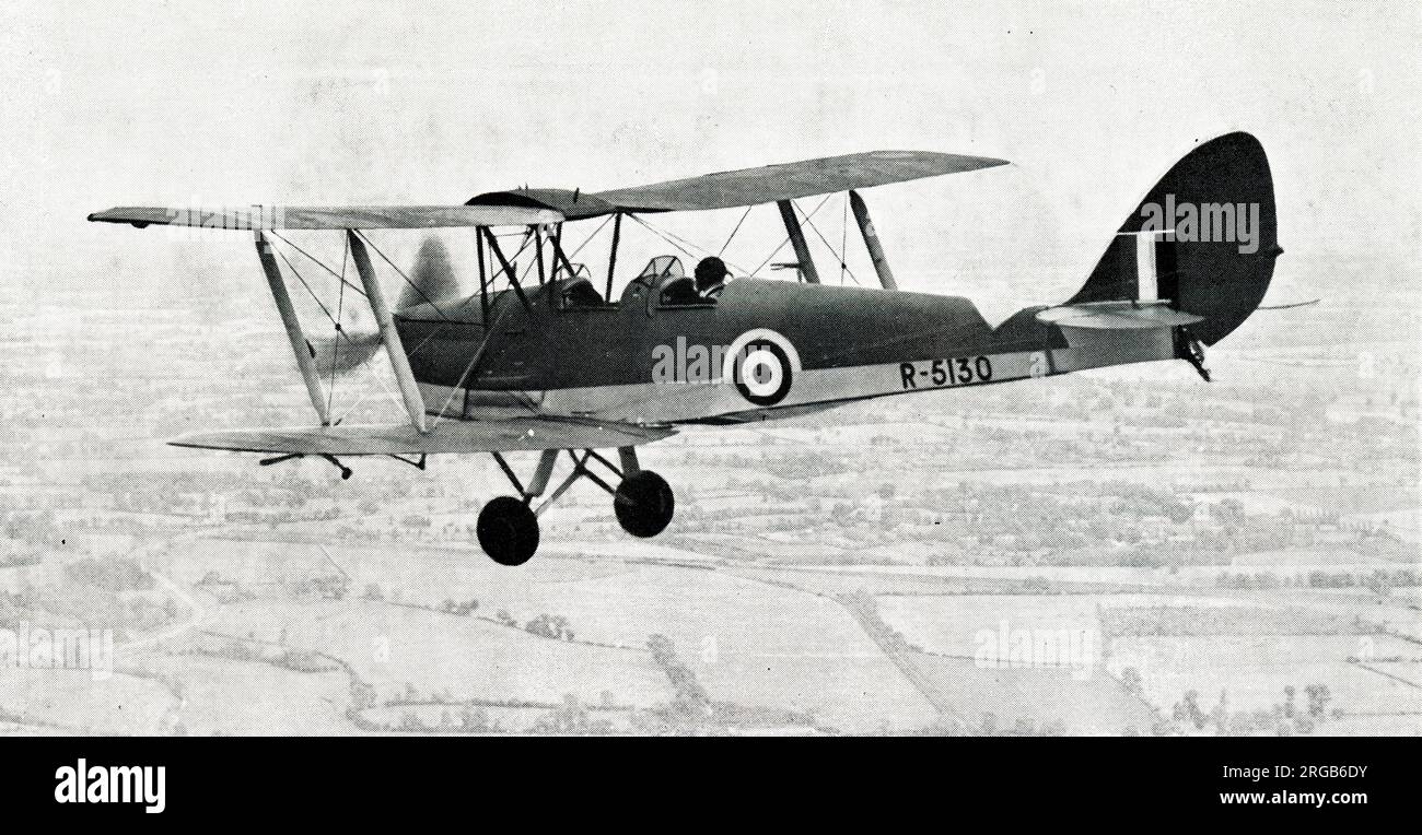 RAF De Havilland Tiger Moth Elementary Trainer Aircraft, WW2 Stock ...