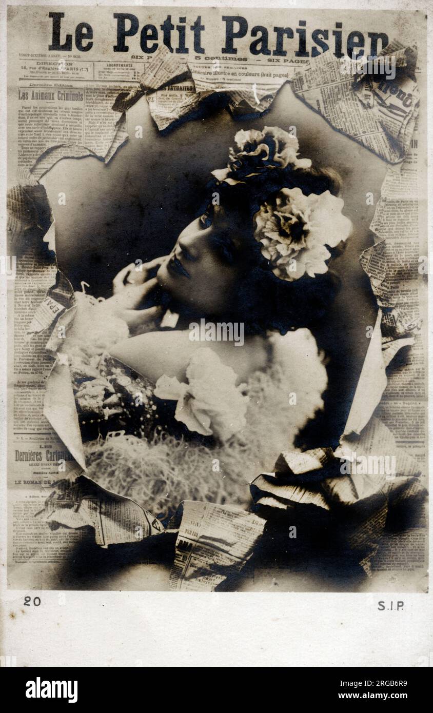 A pretty French model bursts through the front page of Le Petit ...