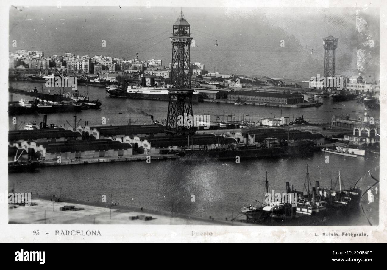 Barcelona Harbour - Catalonia, Spain - Cable Car Stock Photo - Alamy