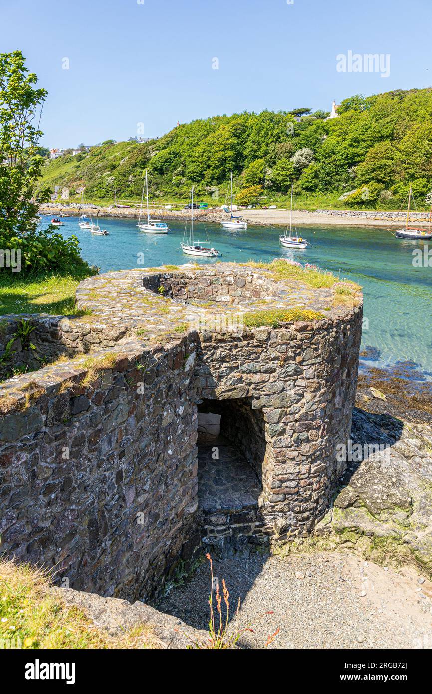 An old lime kiln at Solva Harbour in the estuary of the River Solva at ...