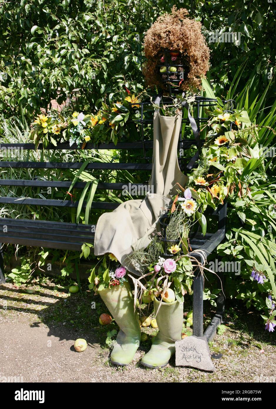 A floral replica of the singer songwriter Rick Astley in Astley Park ...