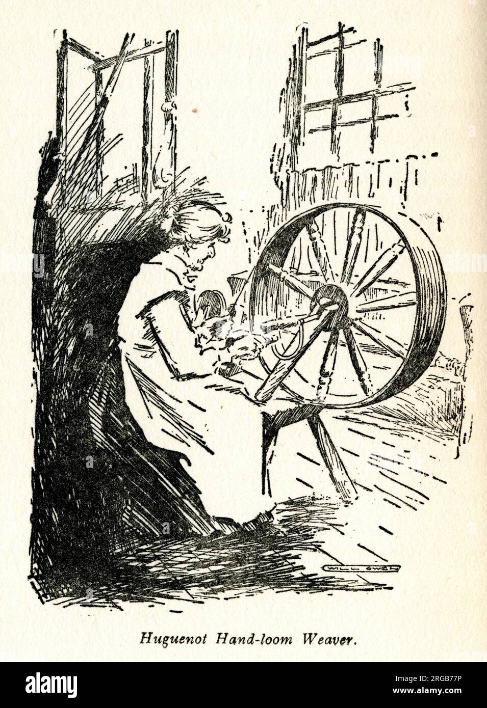 Huguenot Hand-loom Weaver, Alma Street, Bethnal Green, East London ...