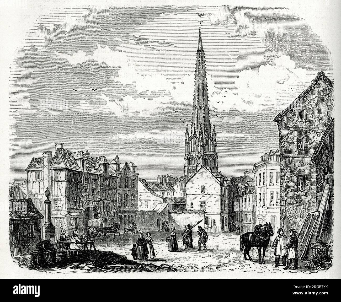 View of Harfleur, Normandy, France, where the Siege of Harfleur took ...