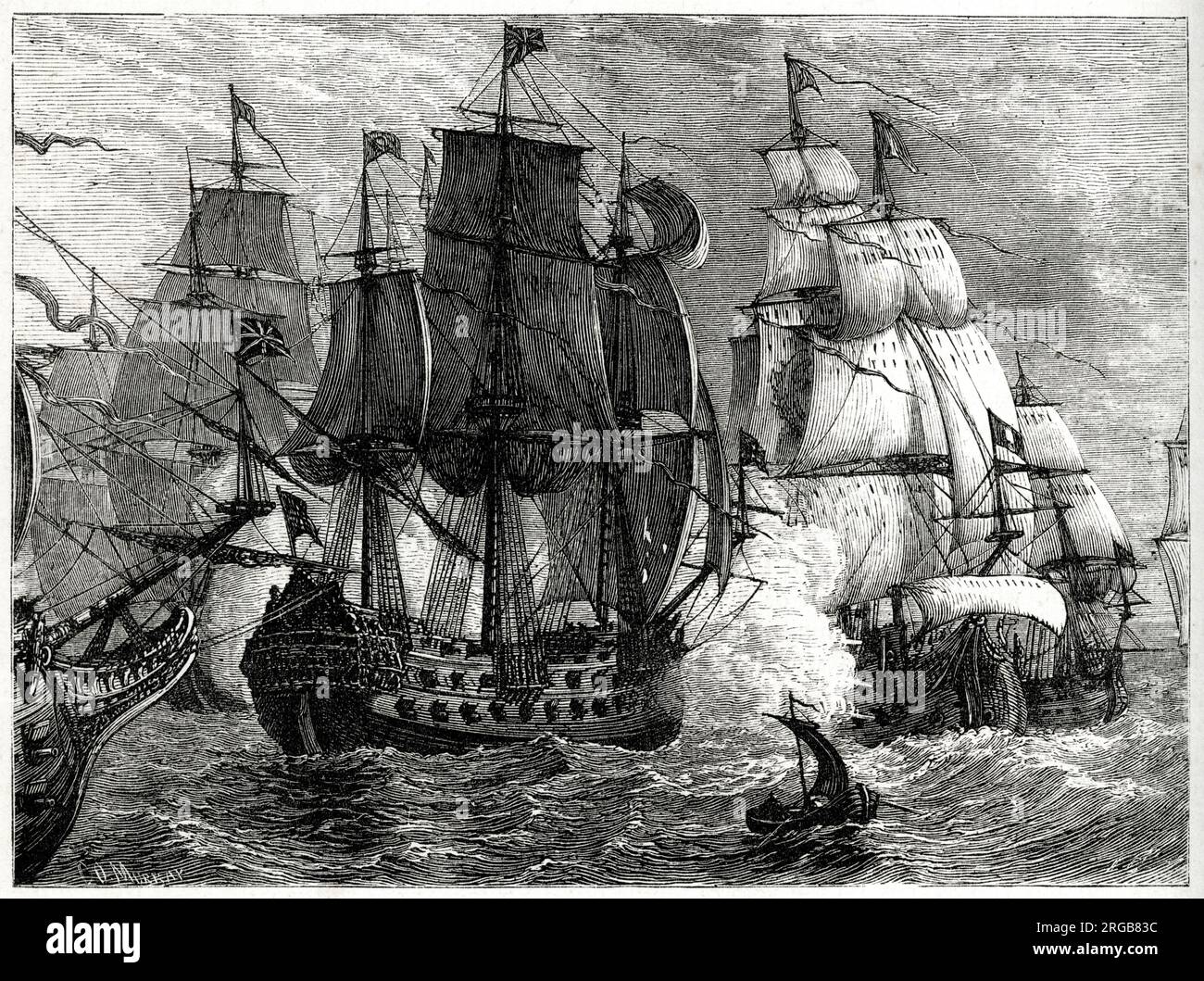 Skirmish between admiral robert blake and maarten tromp hi-res stock ...