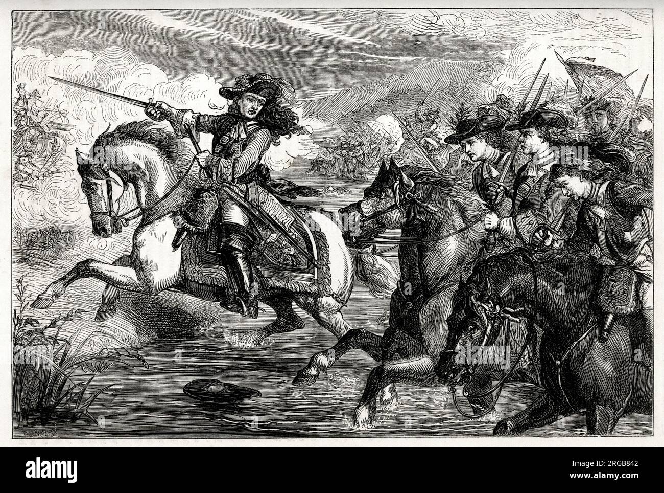 King William III at the Battle of the Boyne, Oldbridge, County Meath ...