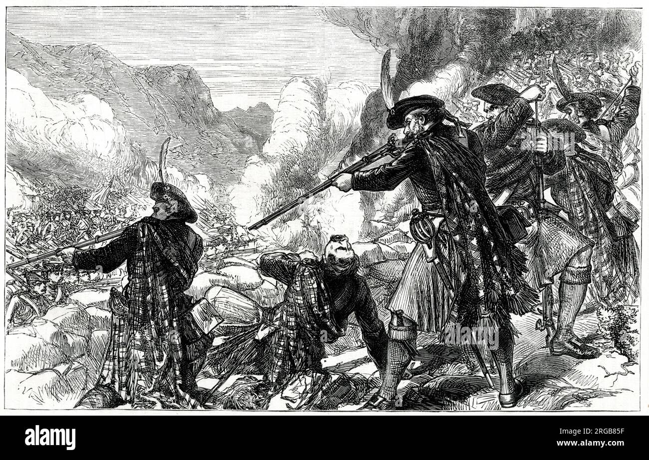 The Battle of Glen Shiel, a narrow pass in the north-west Highlands of ...