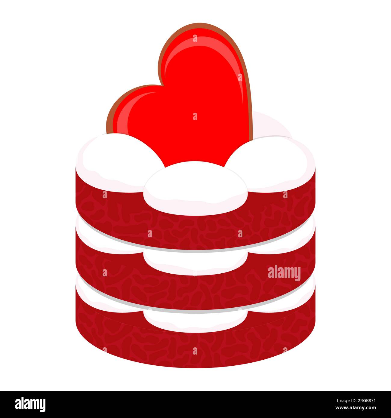 Cake in heart isolated Stock Vector Images - Alamy
