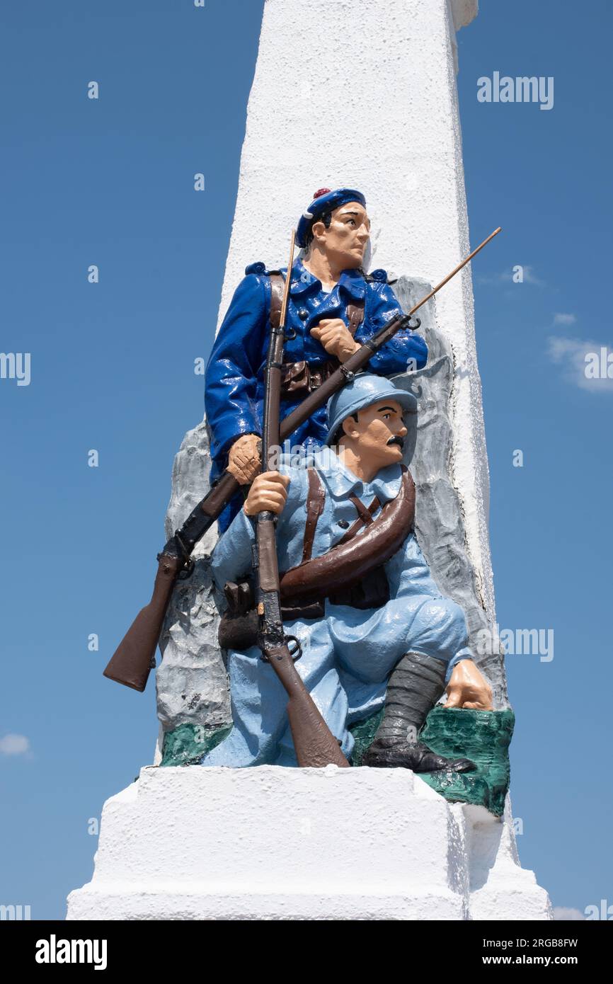 War memorial figures in Le Crotoy, Somme Stock Photo - Alamy