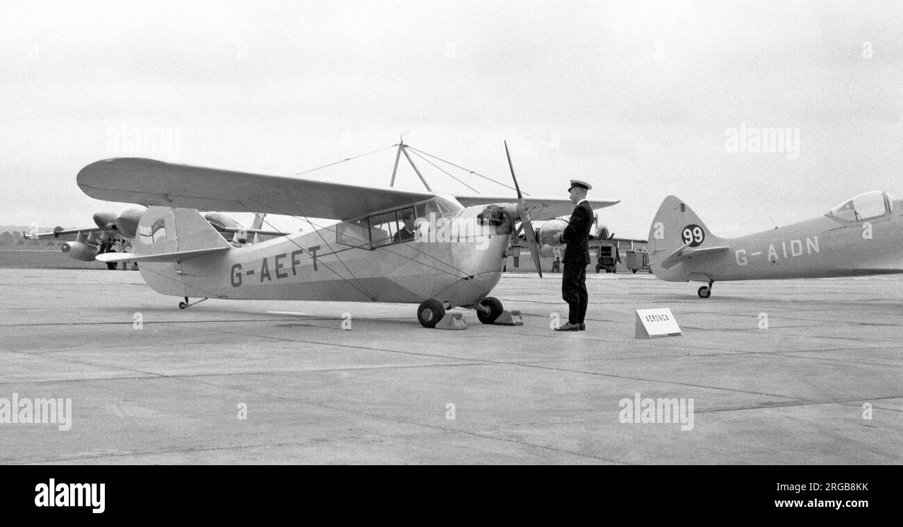 Aeronca C-3 G-AEFT (msn A-610), at RAF St. Mawgan for an air display ...