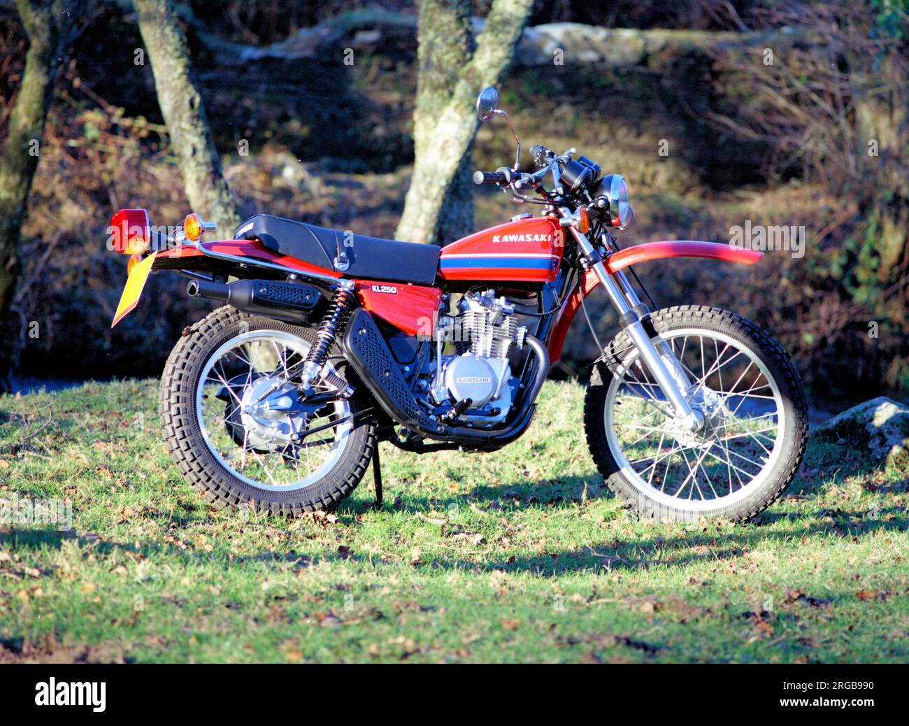 Kawasaki KL 250 motorbike Stock Photo - Alamy
