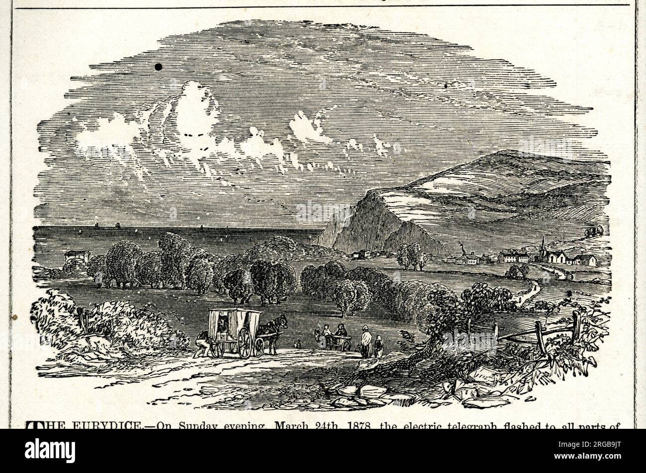 Scene of the capsizing of HMS The Eurydice just opposite Shanklin, Isle ...