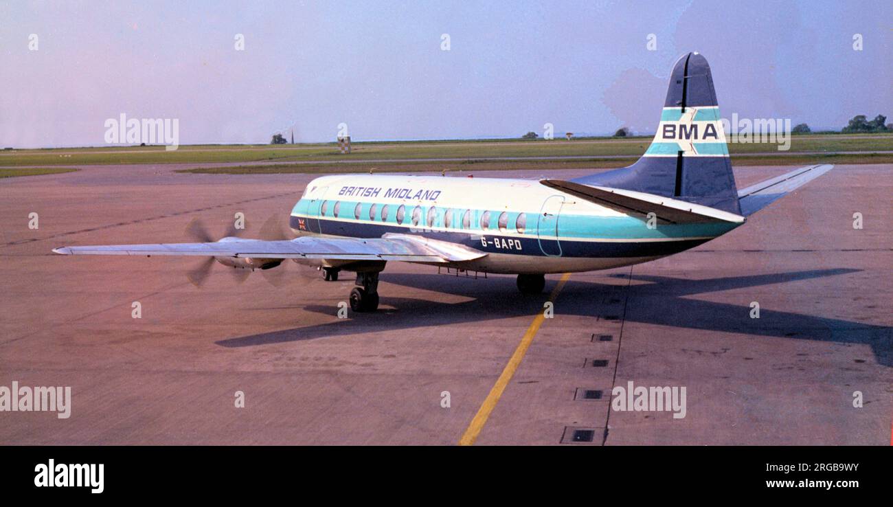 Vickers Viscount 814 G-BAPD (msn 340), of British Midland Airways, at ...