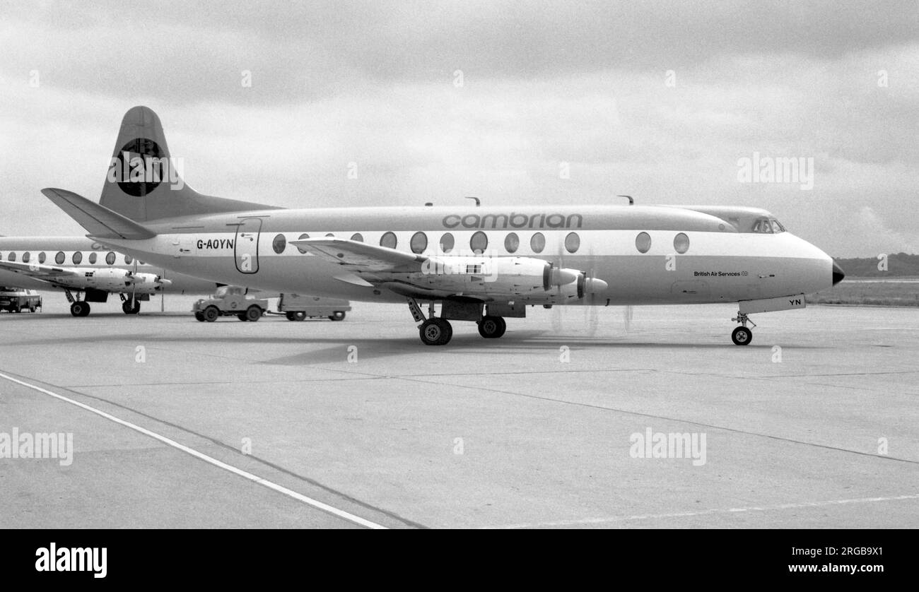 Vickers Viscount 806 G-AOYN (msn 263), of Cambrian Airways, at ...