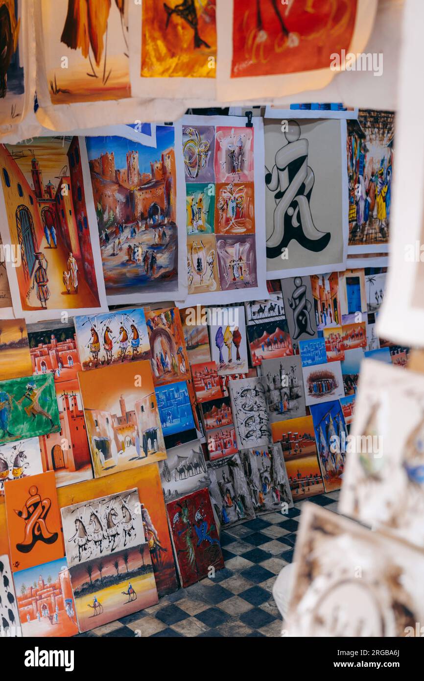 Traditional medina shops in Morocco Stock Photo - Alamy