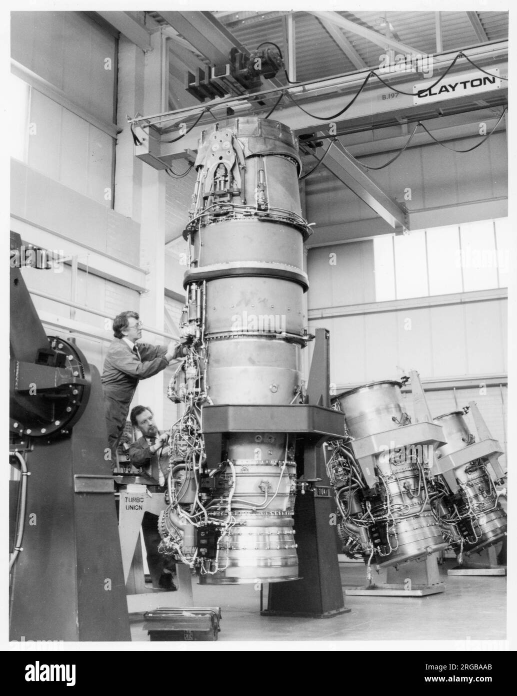 Turbo Union RB.199 engine assembly hall at British Aerospace Warton ...