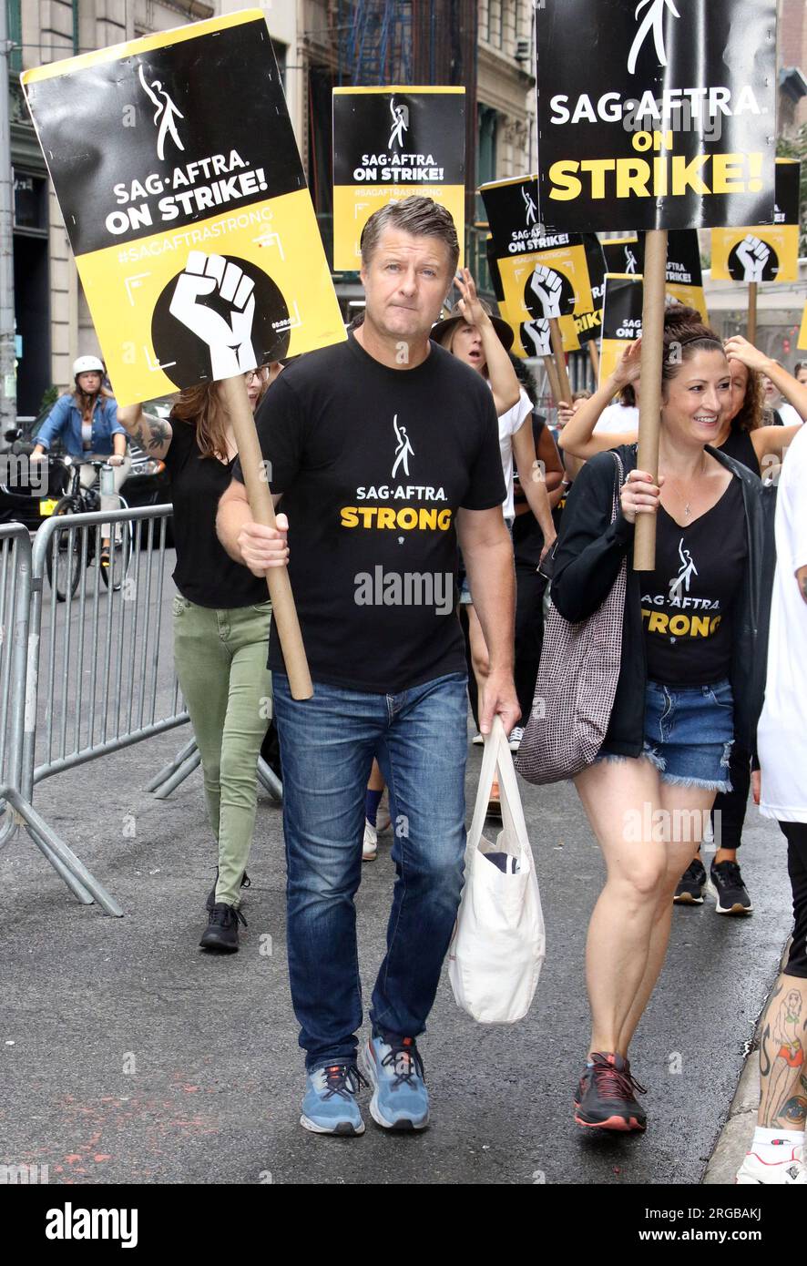 New York, NY, USA. 7th Aug, 2023. On the picket line in support of the ...