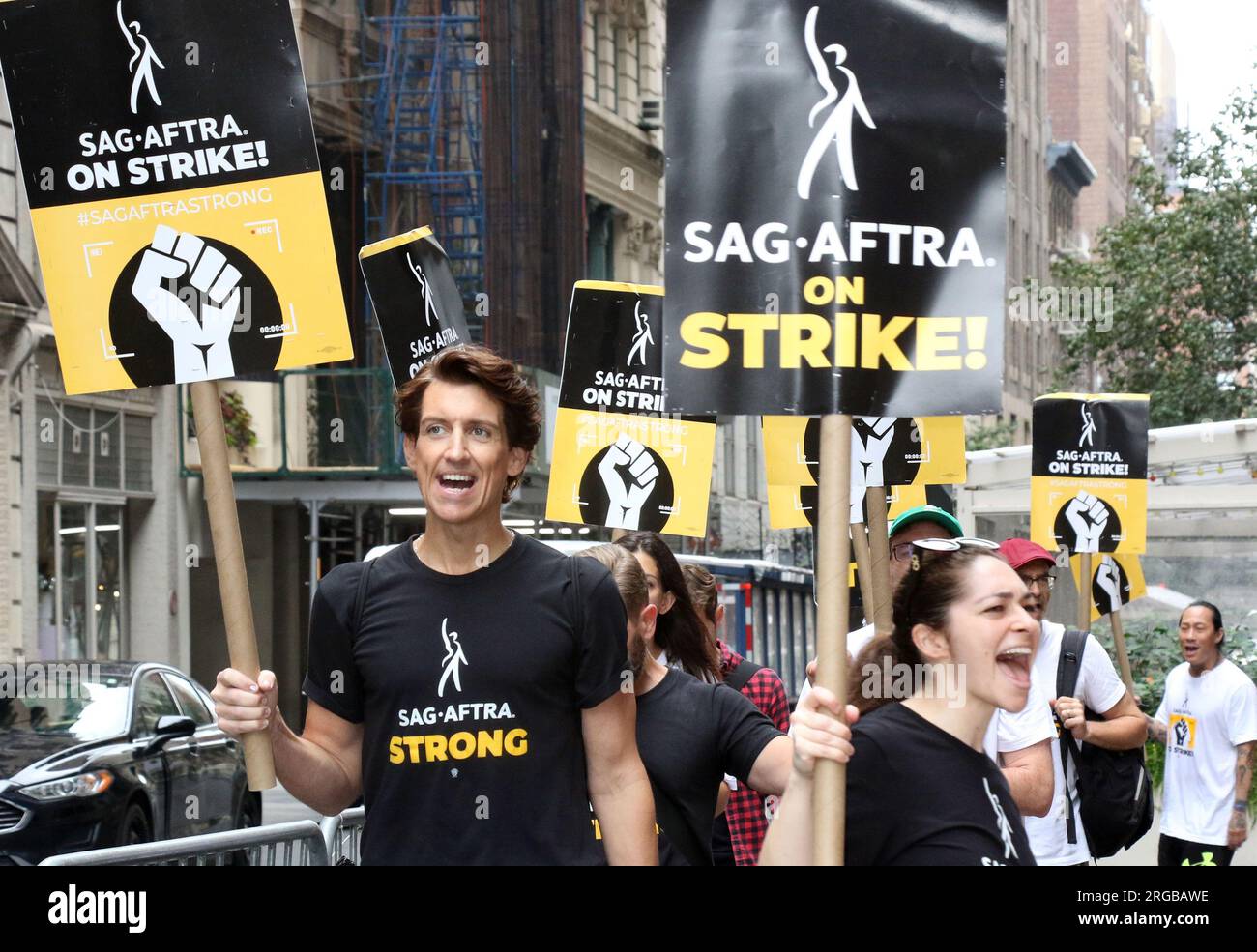 New York, NY, USA. 7th Aug, 2023. On the picket line in support of the ...