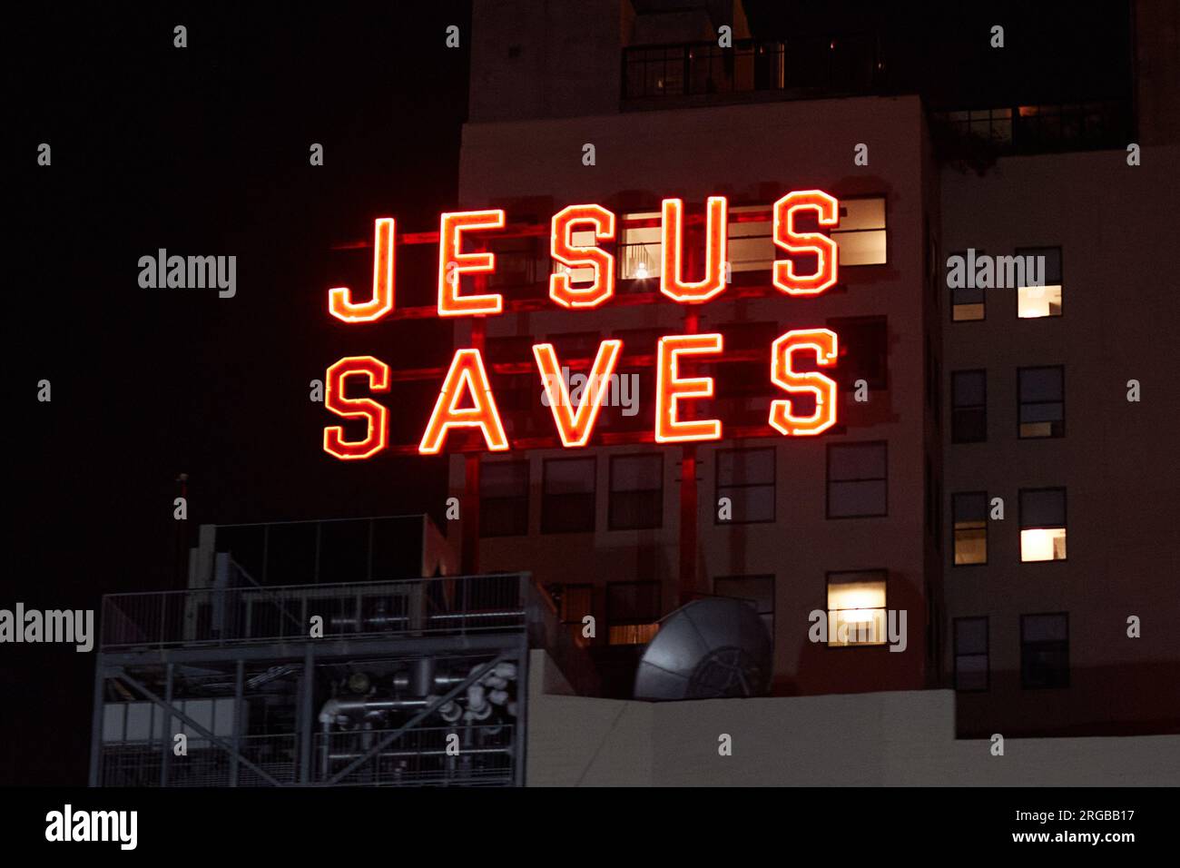 September 5, 2015: The Jesus Saves neon sign was first installed ...
