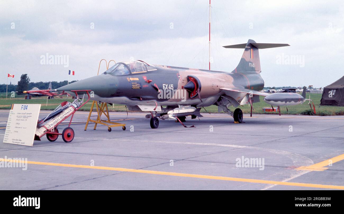 Belgian Air Force - Lockheed F-104G Starfighter FX-45 (msn 9088), from 10 Wing Stock Photo - Alamy
