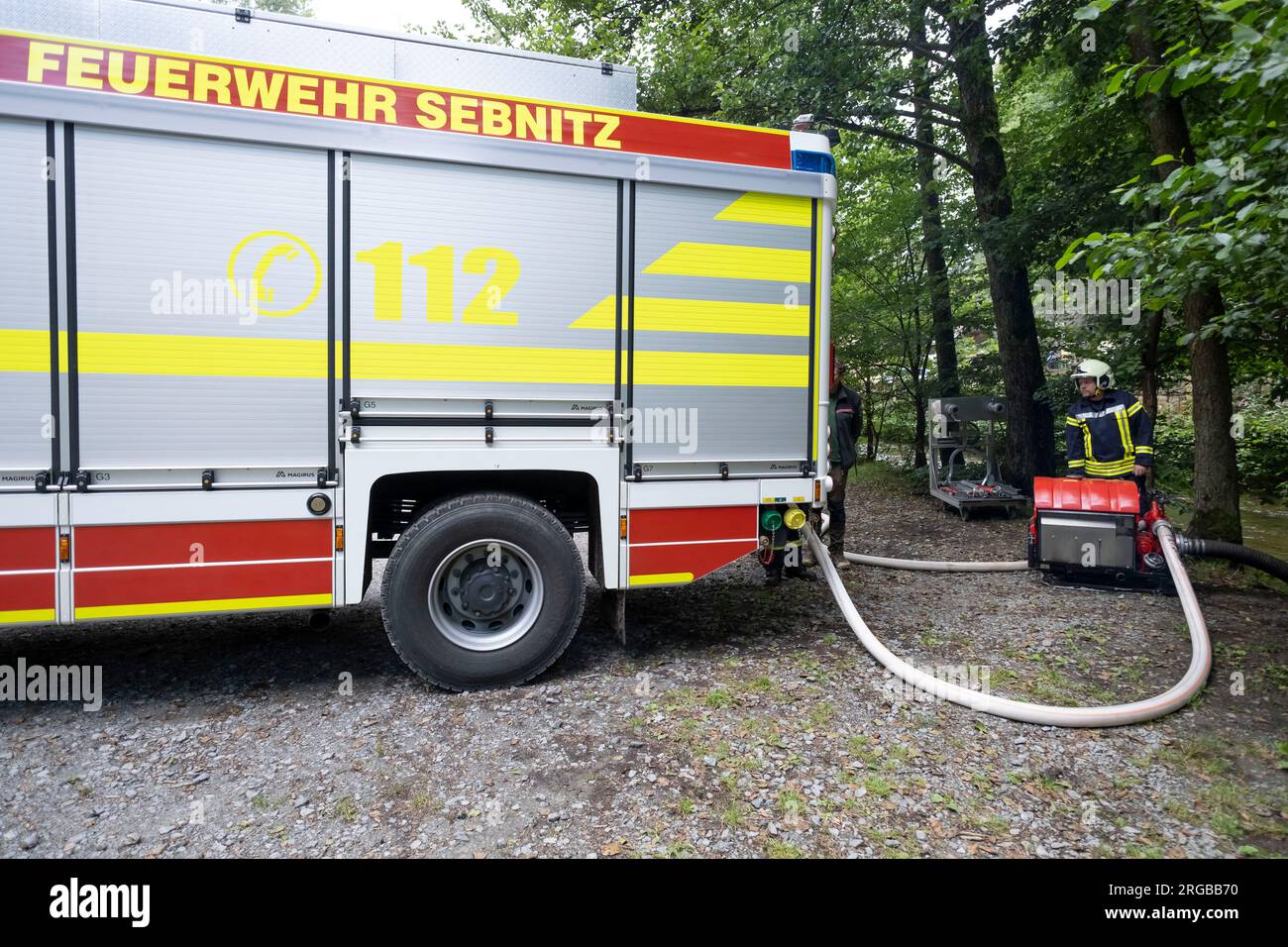 Bad Schandau, Germany. 08th Aug, 2023. Firefighters from the Sebnitz ...