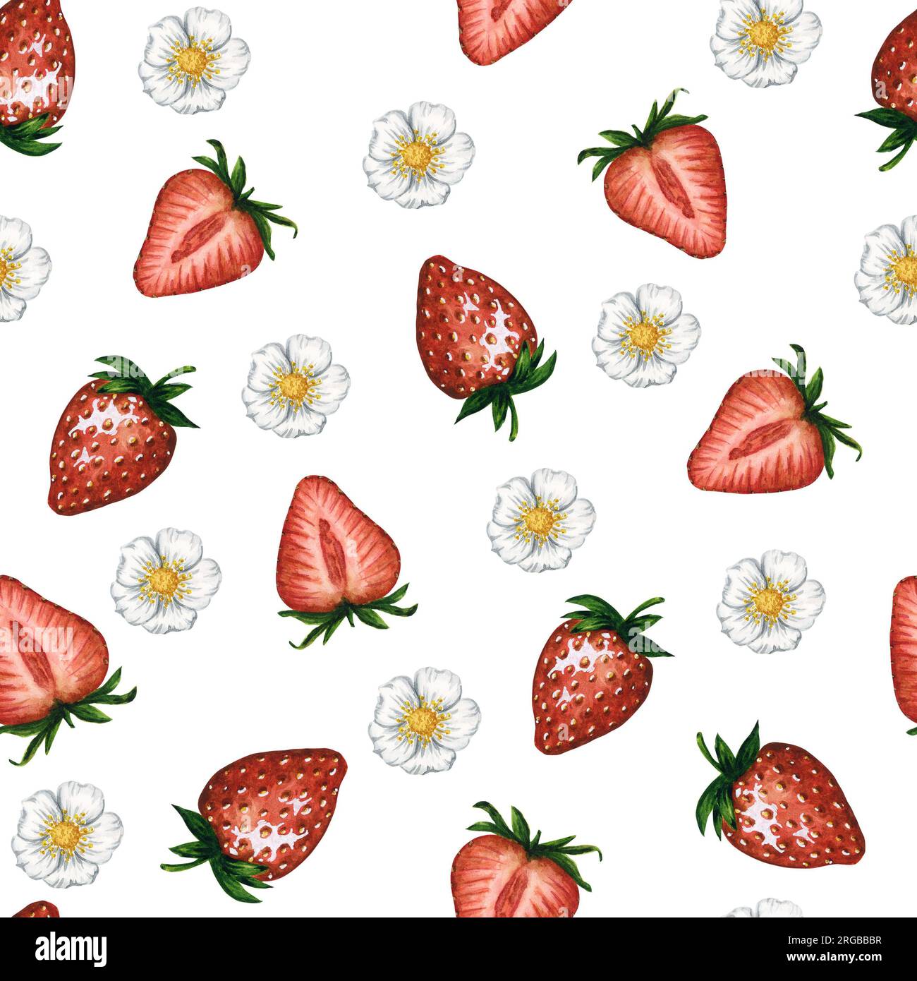 Strawberries And Flowers Background