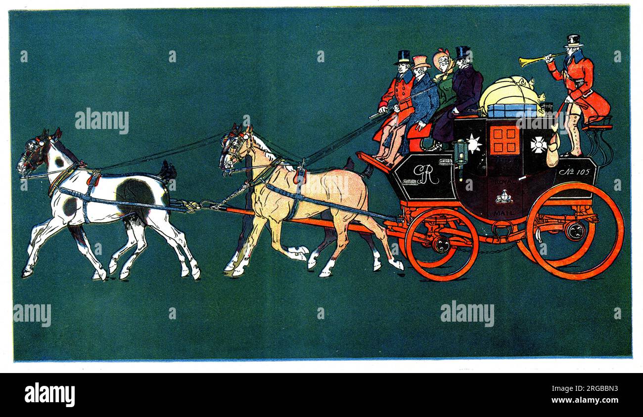 English Mail Coach of 1830 by Edward Penfield Stock Photo - Alamy