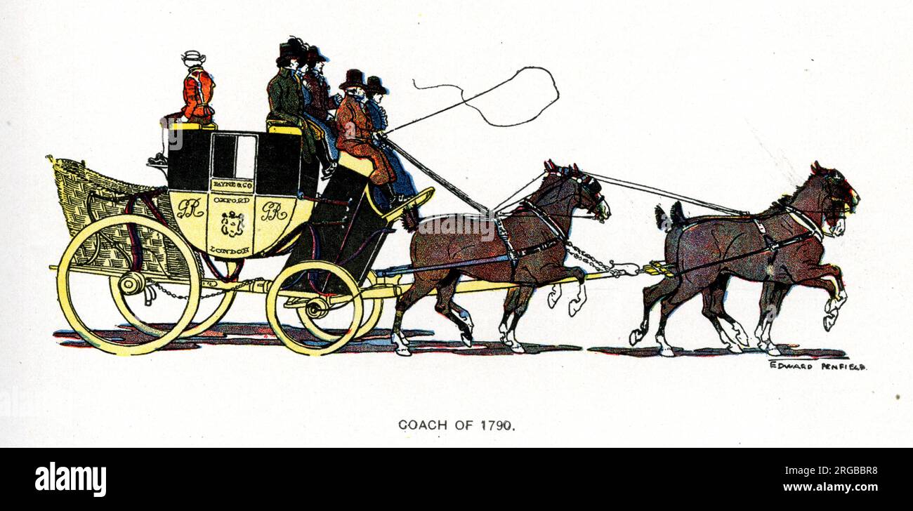 Coach of 1790 by Edward Penfield Stock Photo - Alamy