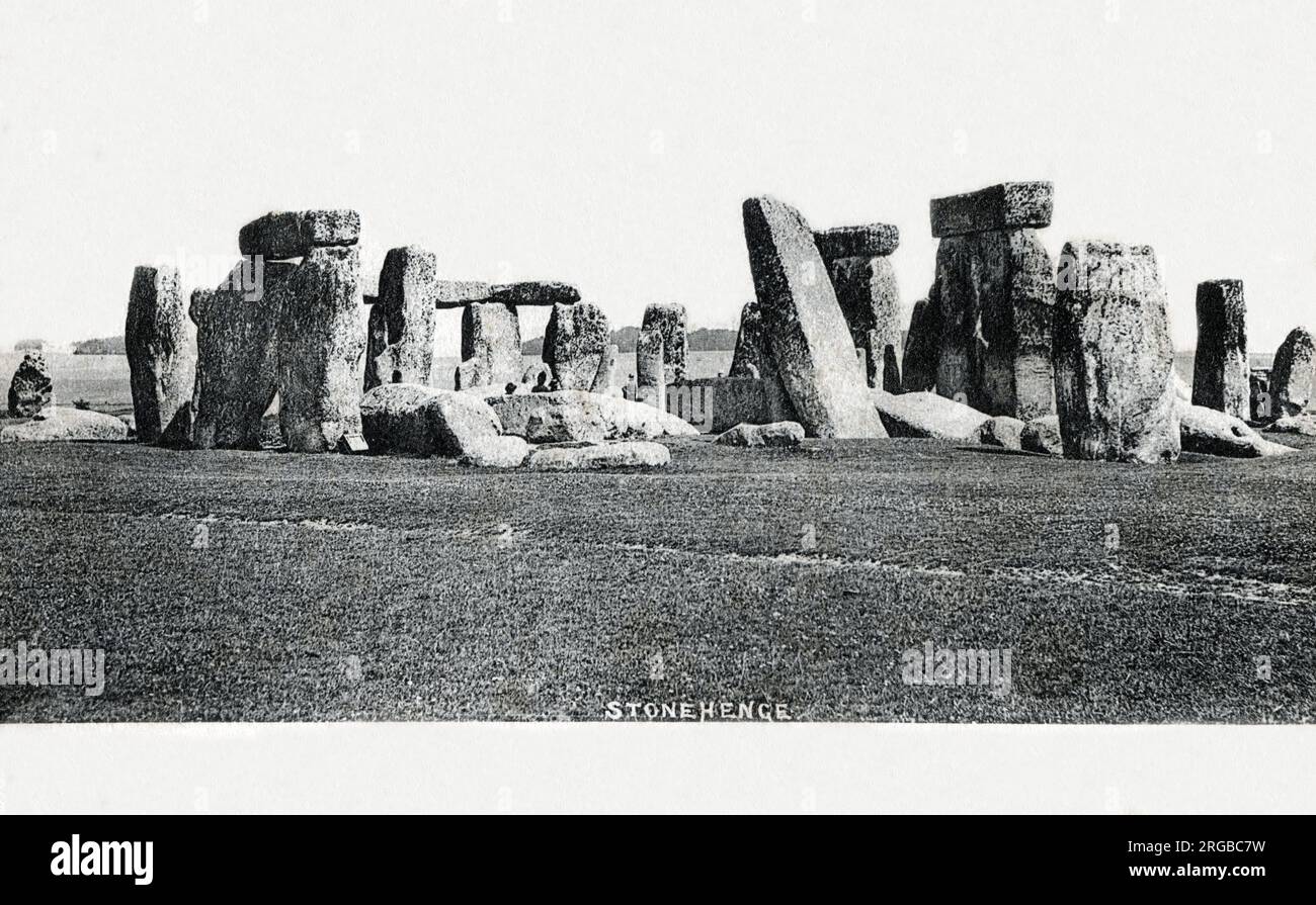 Stonehenge, Wiltshire - pictured prior to the restoration of the ...