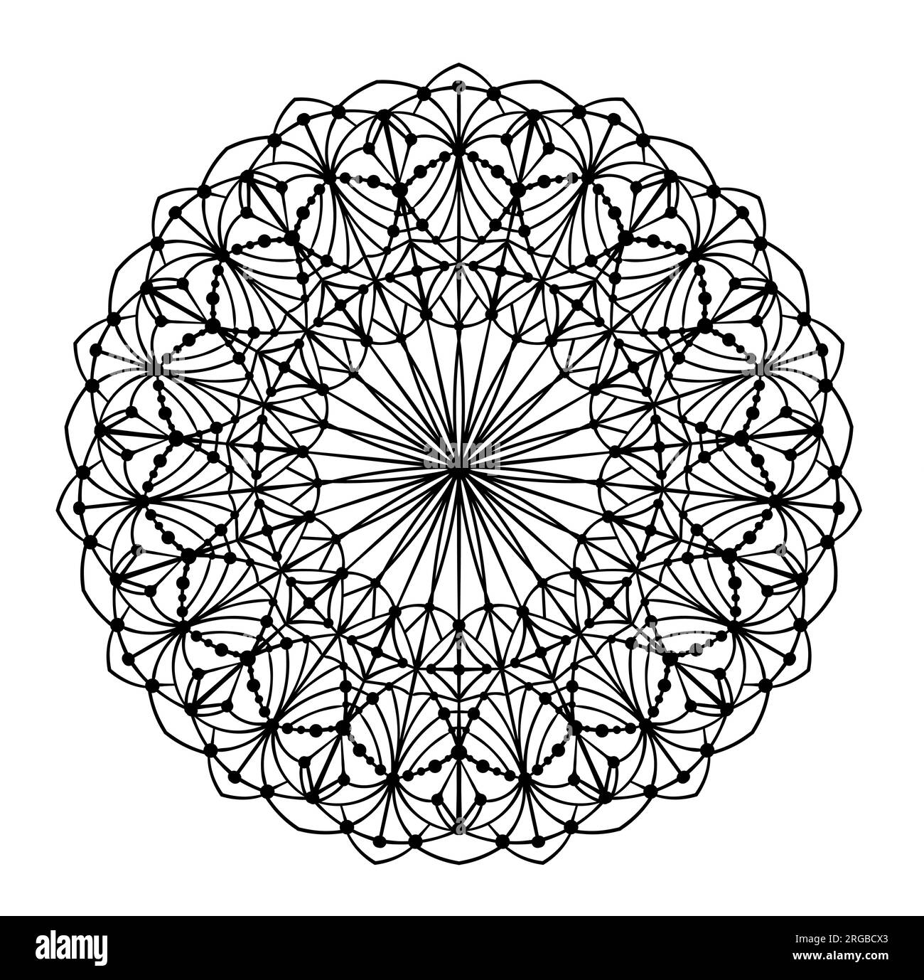 Mandala ornament. Lace pattern in circle. Doodle illustration. Vector ...