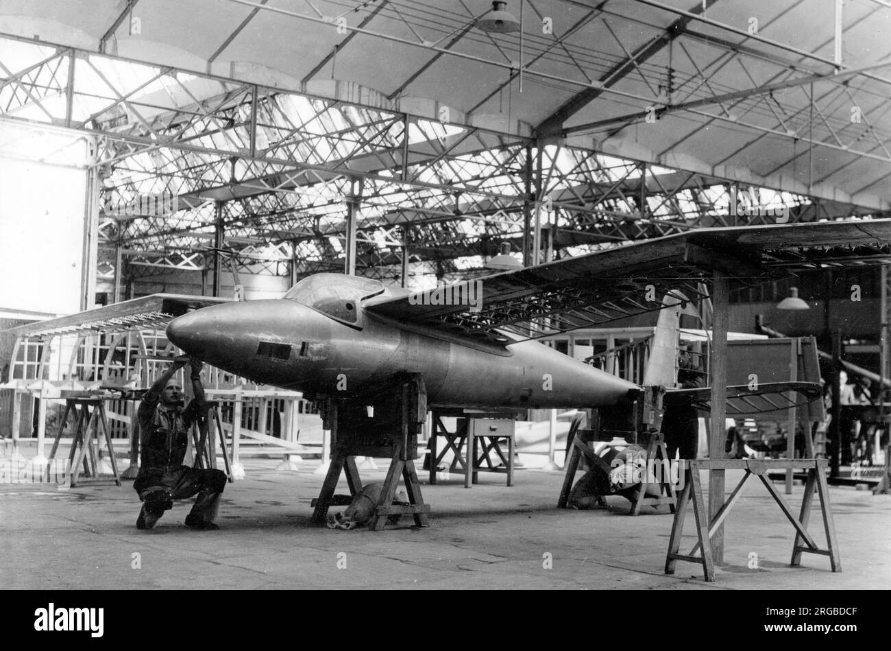 SNCASO SO-P1 Ferblantine '01', during assembly at the SNCASO factory in Vichy France. First ...