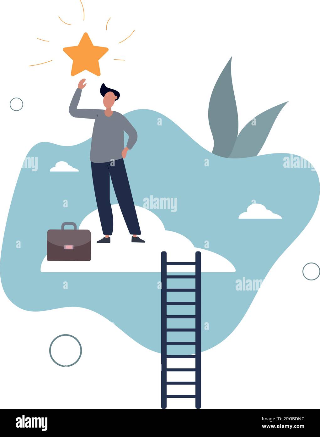 Business champion succeed to get reward, winning star employee, career ...